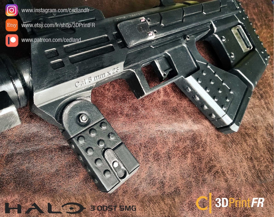Halo ODST SMG Submachine Gun Removable Replica 1:1 Painted - Etsy