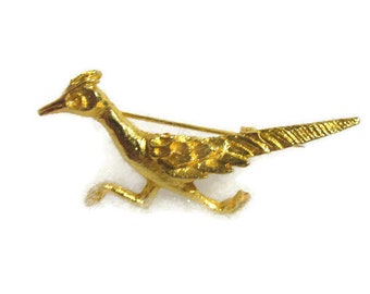 Gold Roadrunner Pin | Etsy