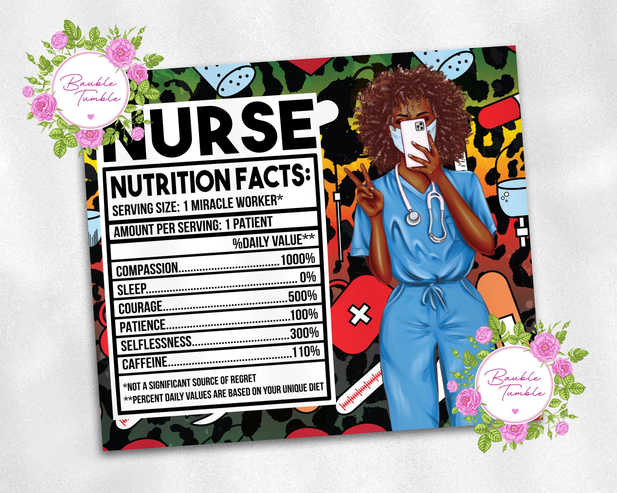 Nurse Nutrition Facts Black History Tumbler 20oz Skinny Tumbler ...
