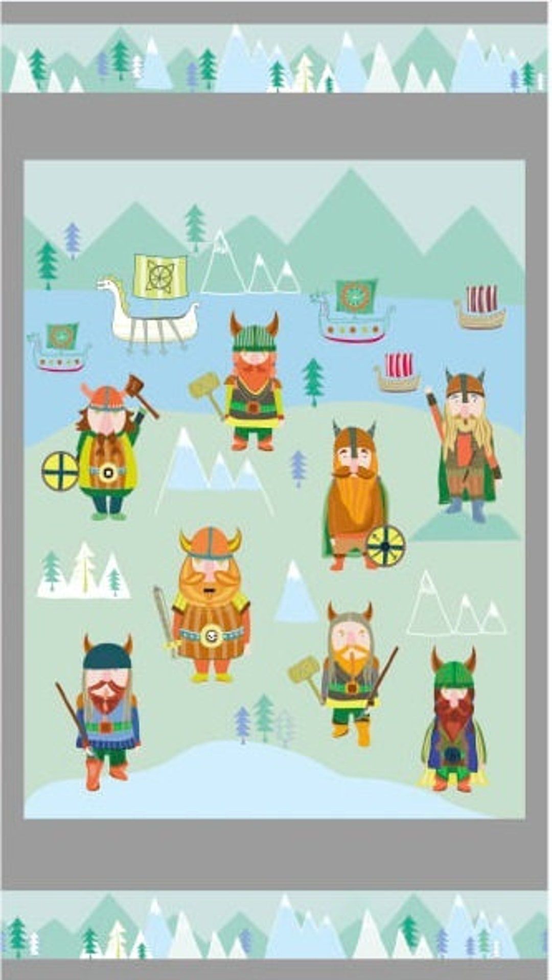 Vikings Panel Grey 28315-K Cotton Quilting Fabric Panel - Etsy