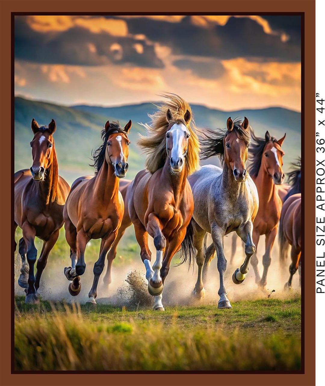 Running Free Galloping Horses 4124A Cotton Quilting Fabric 36 Inch ...