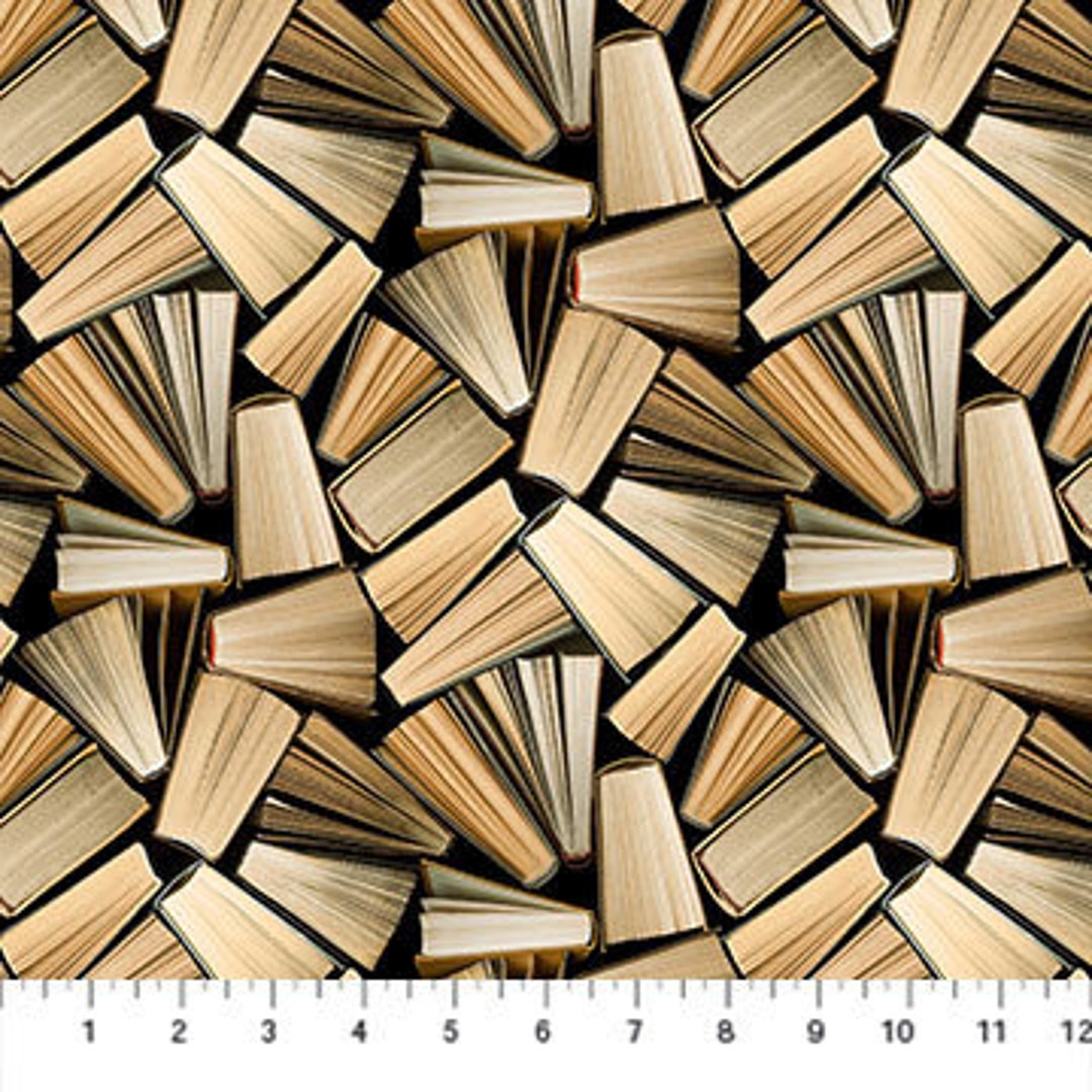 Cat Tales Closed Books Tan Multi 24531-14 Cotton Quilting Fabric 1/2 ...