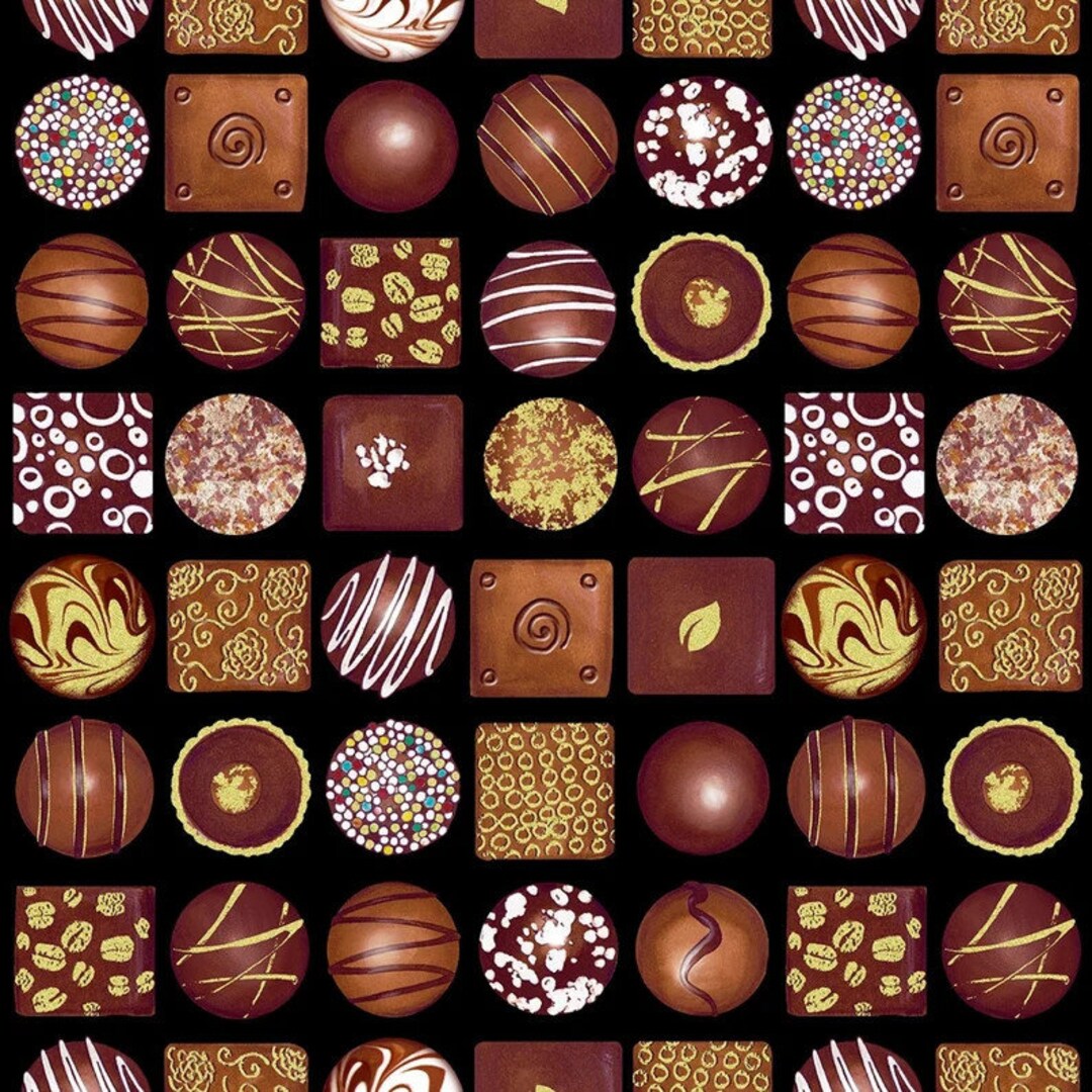 Chocolicious Box of Chocolates 9846B-12 Cotton Quilting Fabric 1/2 YARD ...