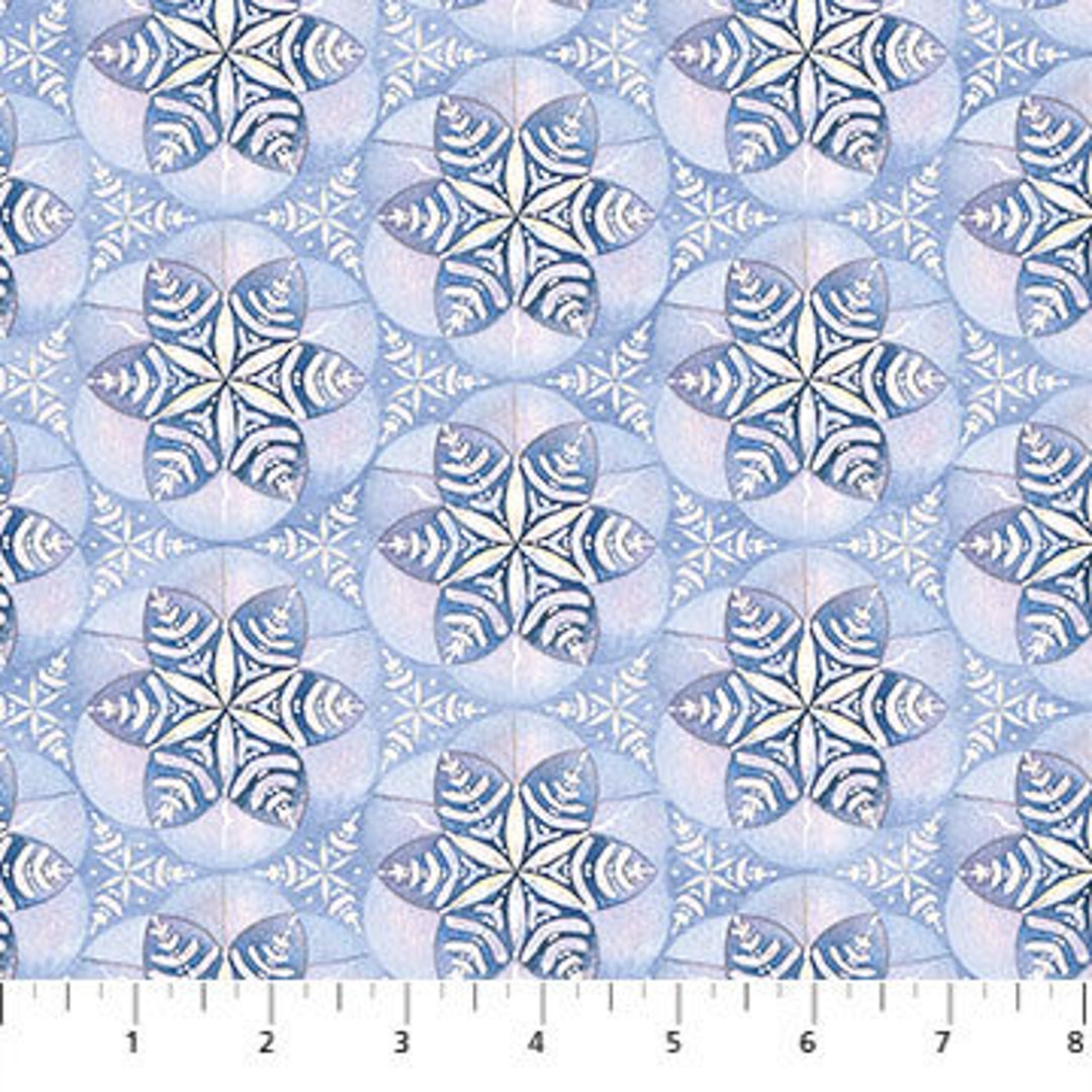 Polar Frost Medallion Blue 24840-44 Cotton Quilting Fabric 1/2 YARD - Etsy