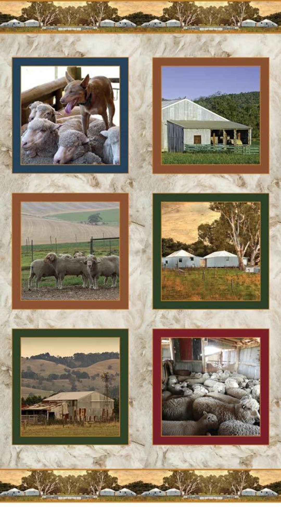 Merino Muster Farm Australian Sheep Station Cotton Quilting Fabric ...