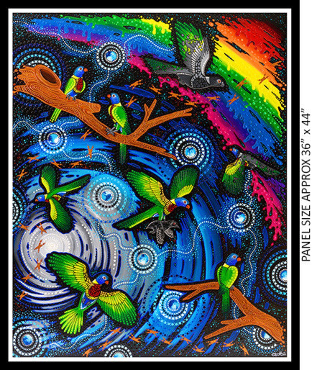 Aboriginal Art Spirit of the Bush 2 Black Bird-matjin Thurruun Cotton ...