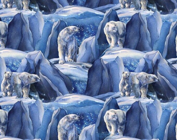 Polar Bear Fabric Glacier Bears Medium Scale by Elisabethnoel Polar ...