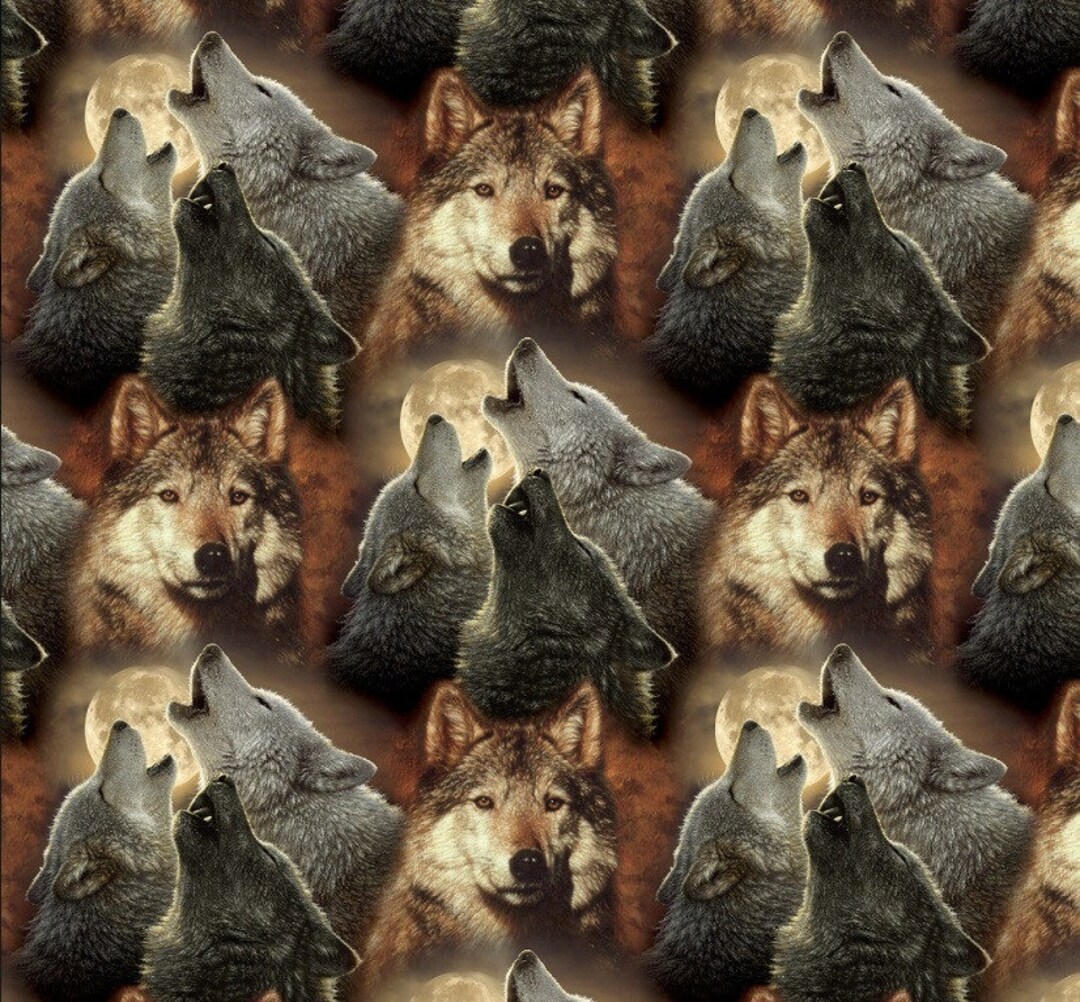 Portraits of Perfection Wolf Trinity Ml30701c1 Cotton Quilting Fabric 1 ...