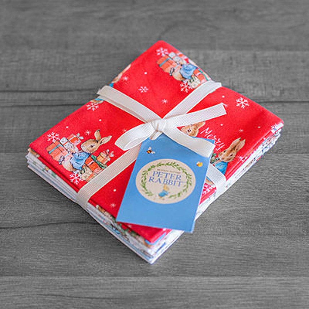 Peter Rabbit Christmas Traditions Fat Quarter Bundle Five Piece Cotton ...