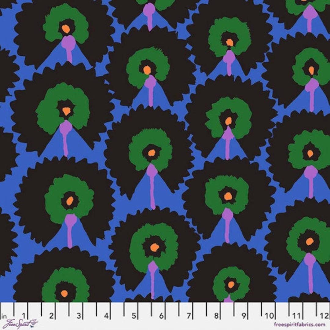 Kaffe Fassett Regal Fans Dark Pwgp188-dark Cotton Quilting Fabric 1/2 ...
