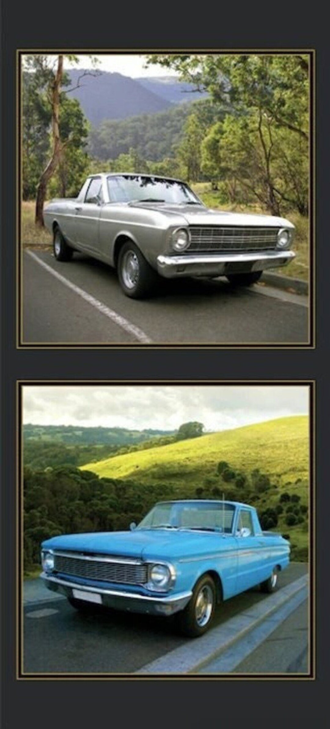 Vintage Vehicles Ford Falcon Utes 1043D Cotton Quilting Fabric 20 Inch ...