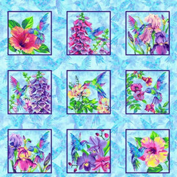 Hummingbird Fabric - Etsy