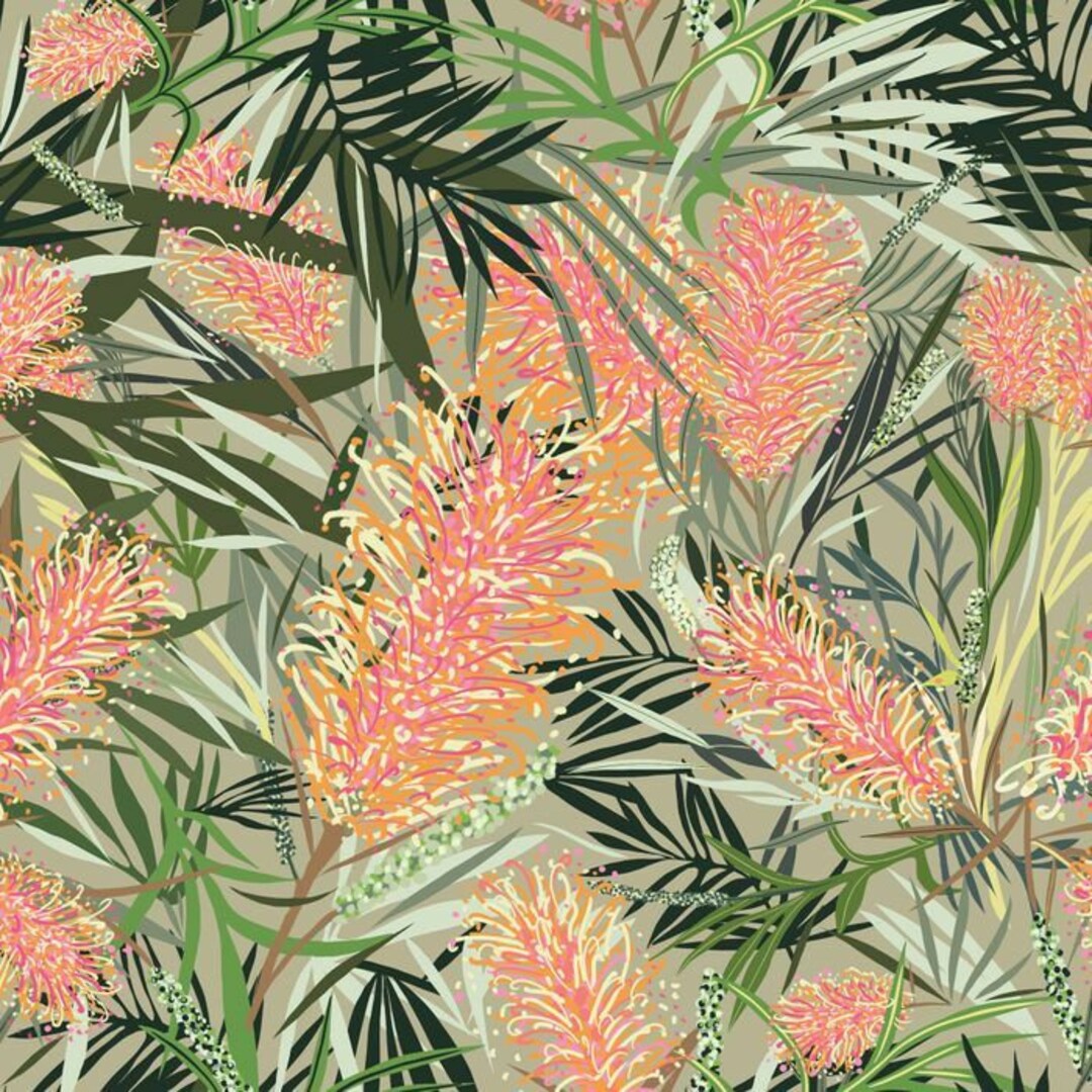 Australian Florals Robyn Hammond DV5205 Cotton Quilting Fabric 1/2 YARD ...