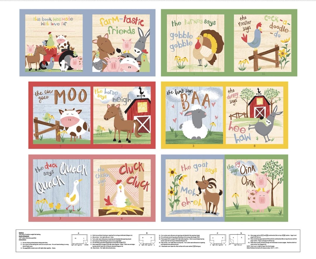 Farm-tastic Friends Farm Animals Multi 7988PS-68 Cotton Quilting Fabric ...