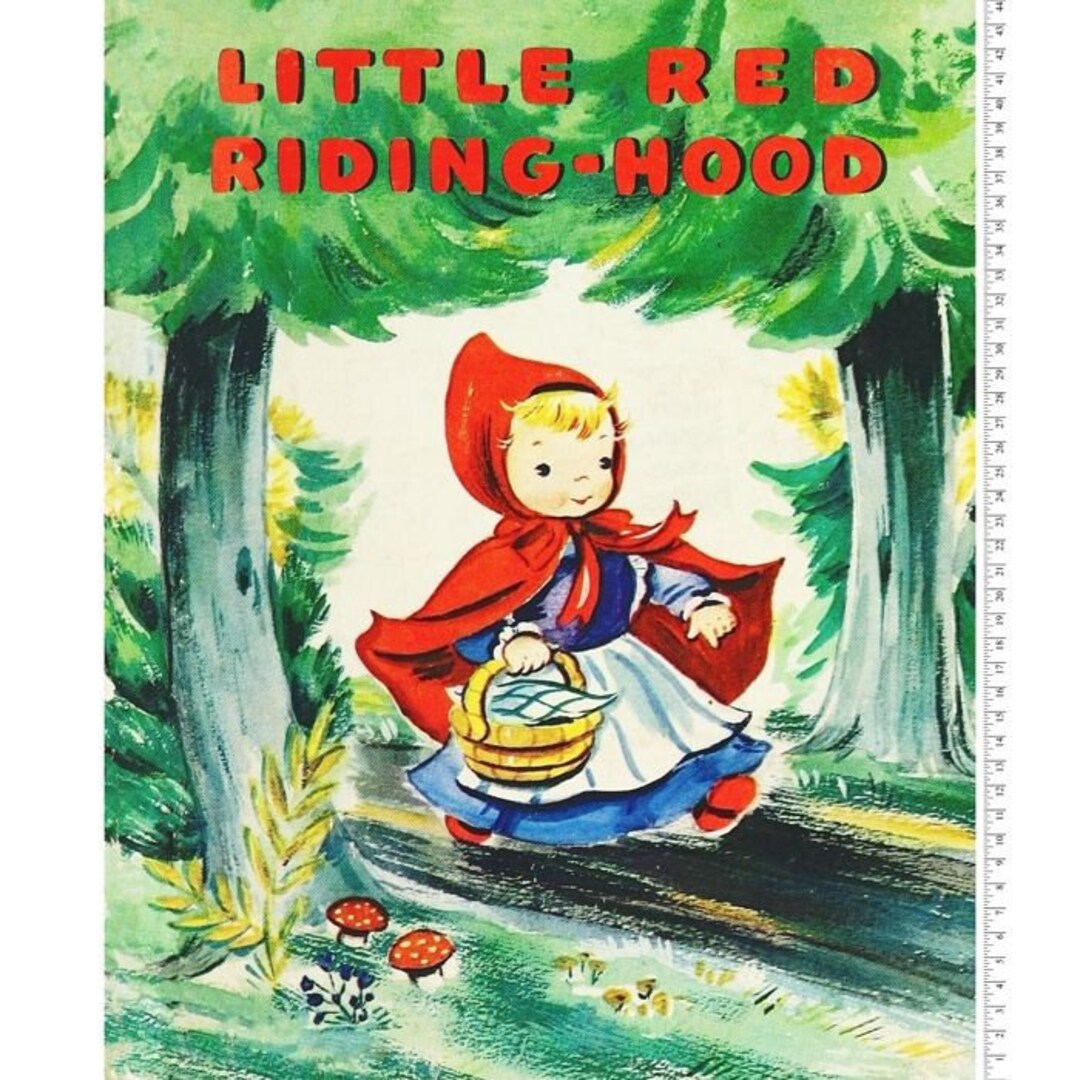 Vintage Storybook Little Red Riding Hood Cotton Quilting Fabric Panel ...