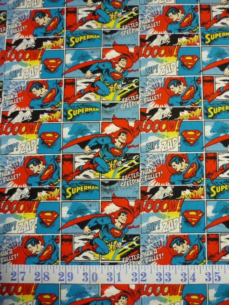 Superman Stripe Cotton Quilting Fabric 1/2 YARD - Etsy