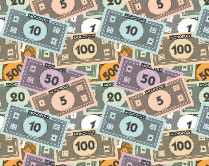 Monopoly Take a Chance Monopoly Money Stack Cotton Quilting Fabric 1/2 ...