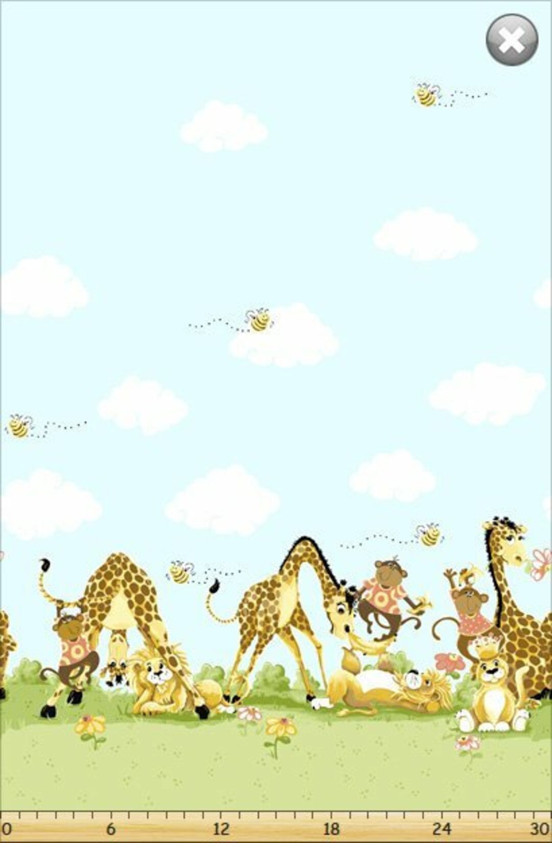 Susybee Buddies Giraffe Monkey Lion Bee Single Border Blue Cotton ...