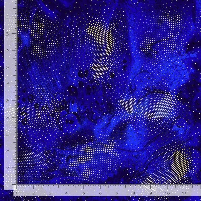 Bijoux Cat Royal Texture Metallic CM2245-ROYAL Cotton Quilting Fabric 1 ...