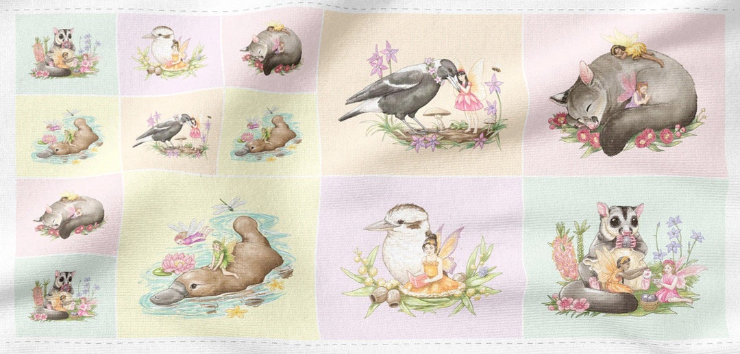 Australian Fairy Friends Animals and Fairies DV5600 Cotton Quilting ...