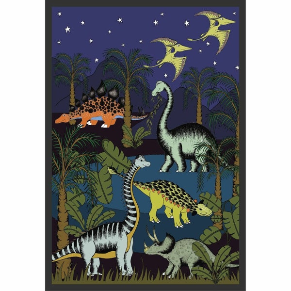 Dinosaur Fabric Panel - Etsy