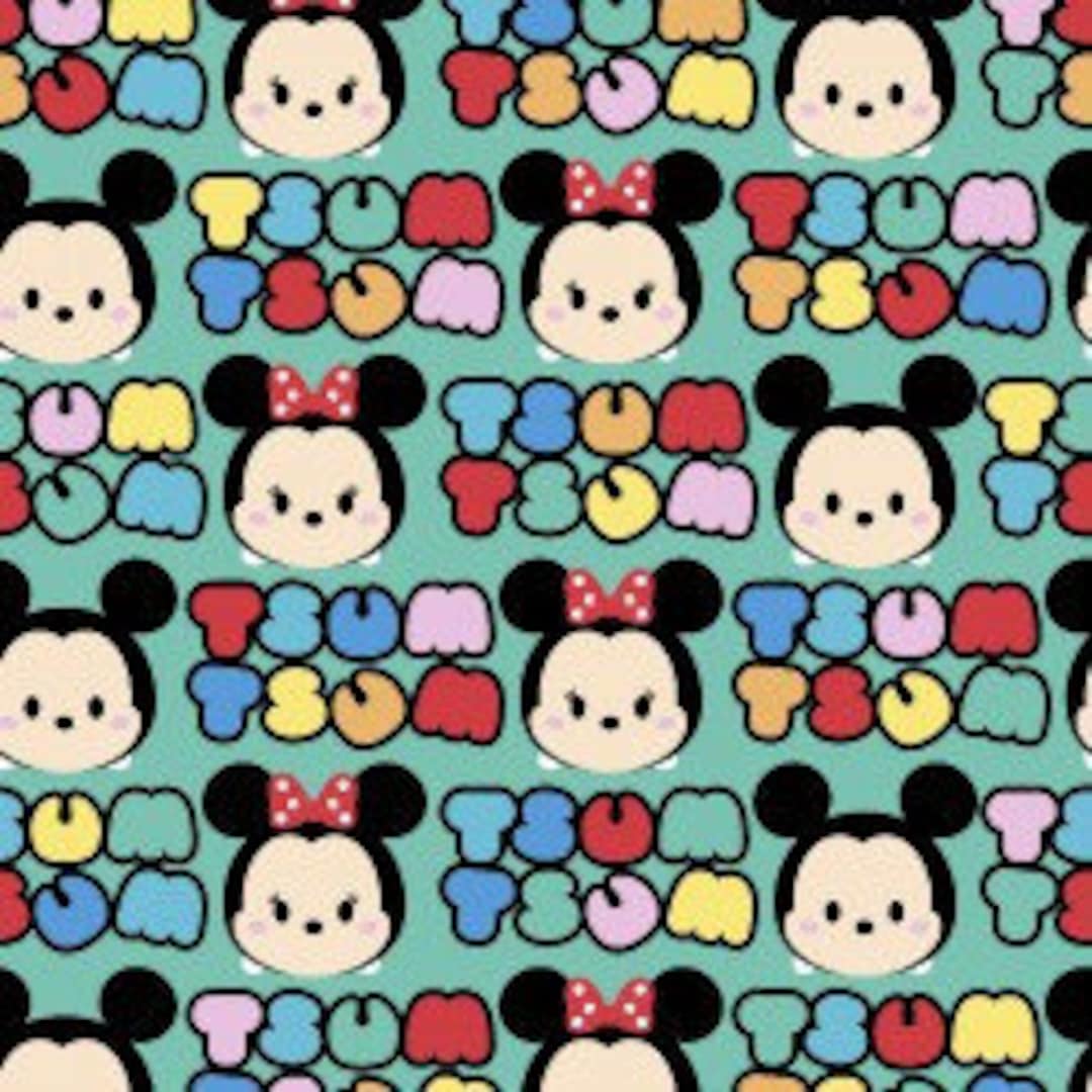 Disney Tsum Mickey and Minnie Mouse Licensed Stretch Knit Fabric 1/2 ...