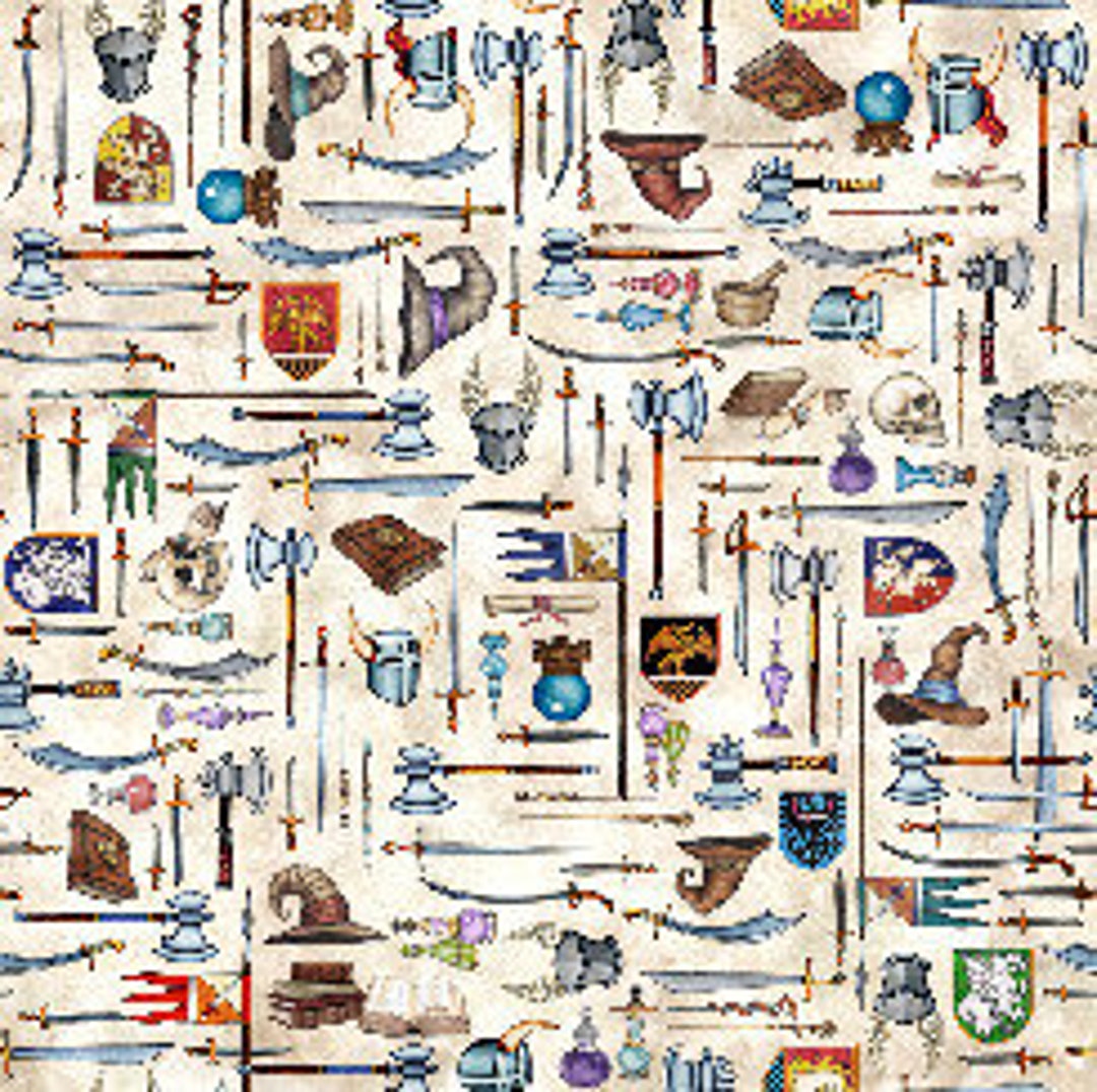 Dragon Quest Weapon and Shield Toss Cream 28808-E Cotton Quilting ...