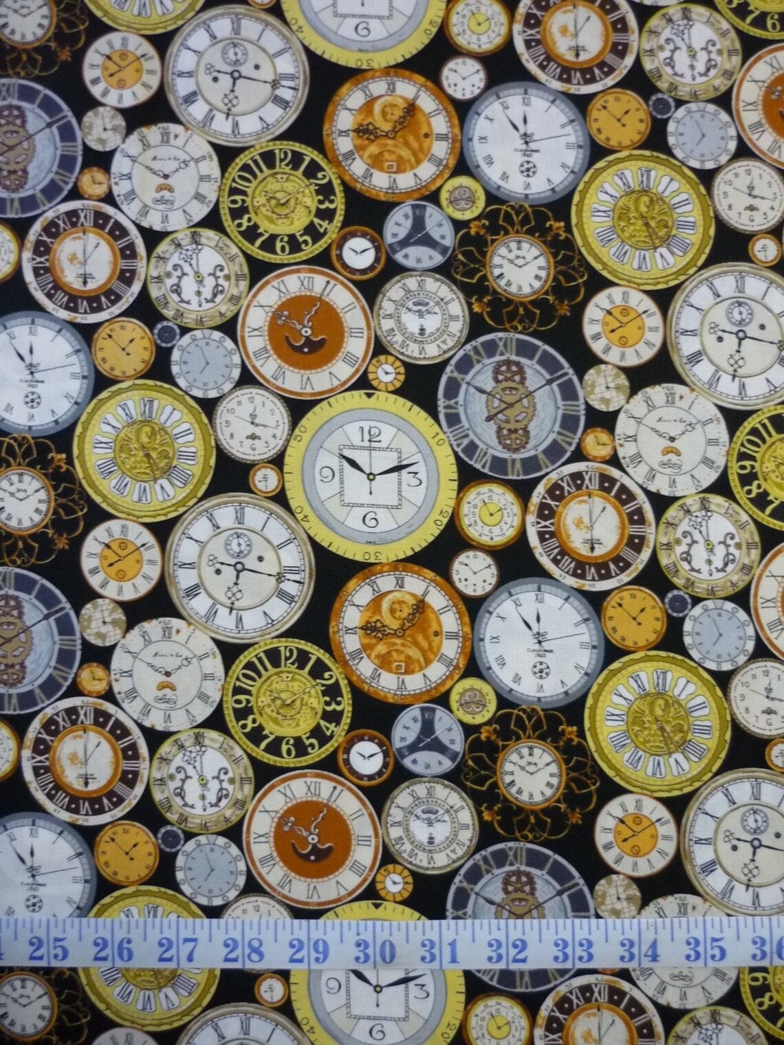 Victorian Vintage Clocks Cotton Quilting Fabric 1/2 YARD - Etsy