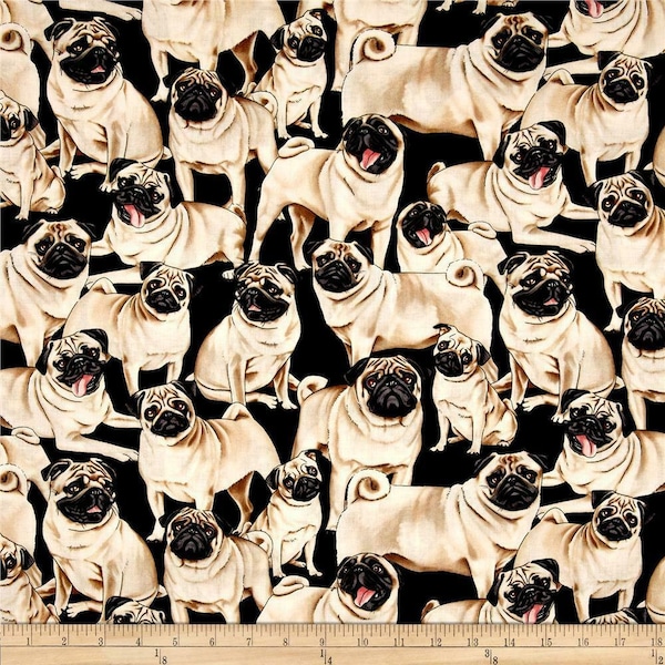 Pug Fabric - Etsy