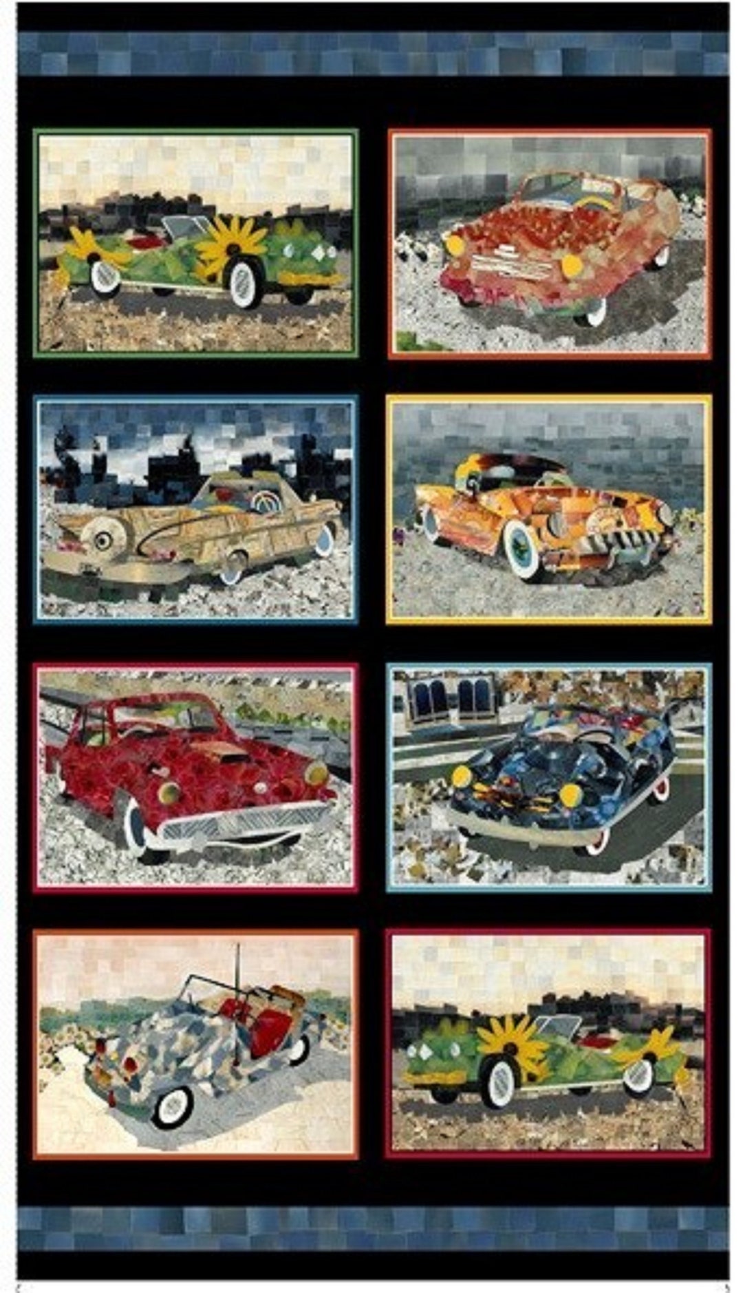 Car Patches Panel Artworks XIII Cotton Quilting Fabric Panel - Etsy