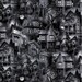 Wicked Eve Haunted Houses Black and White Cotton Quilting Fabric 1/2 ...