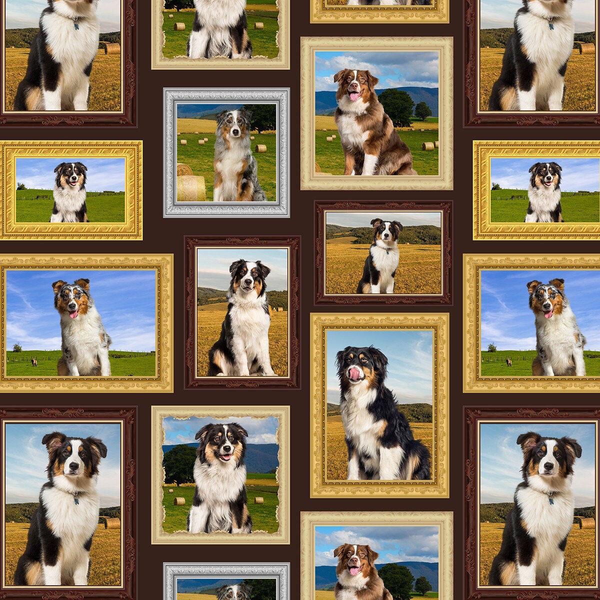 Merino Muster II Working Farm Dogs Blocks 3094F Cotton Quilting Fabric ...
