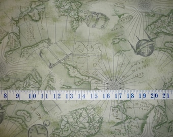 Vintage World Map Fabric - Etsy Australia