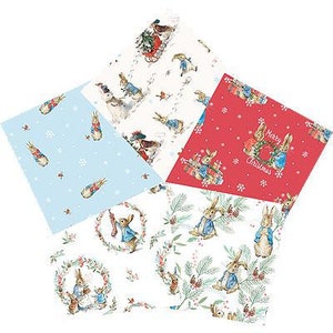 Peter Rabbit Christmas Traditions Fat Quarter Bundle Five Piece Cotton ...