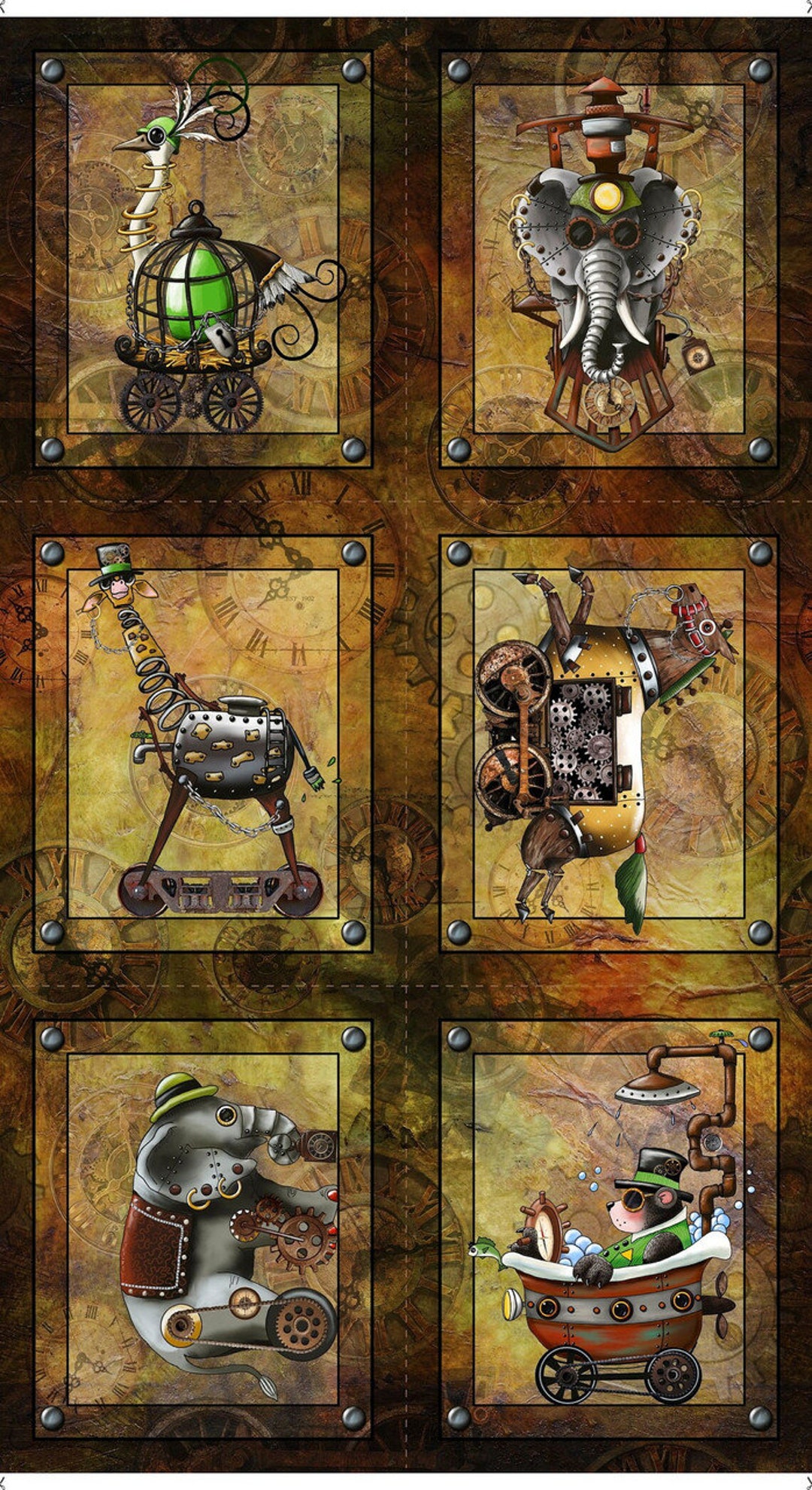 Steampunk Express Steampunk Animals 29065 A Cotton Quilting Fabric ...