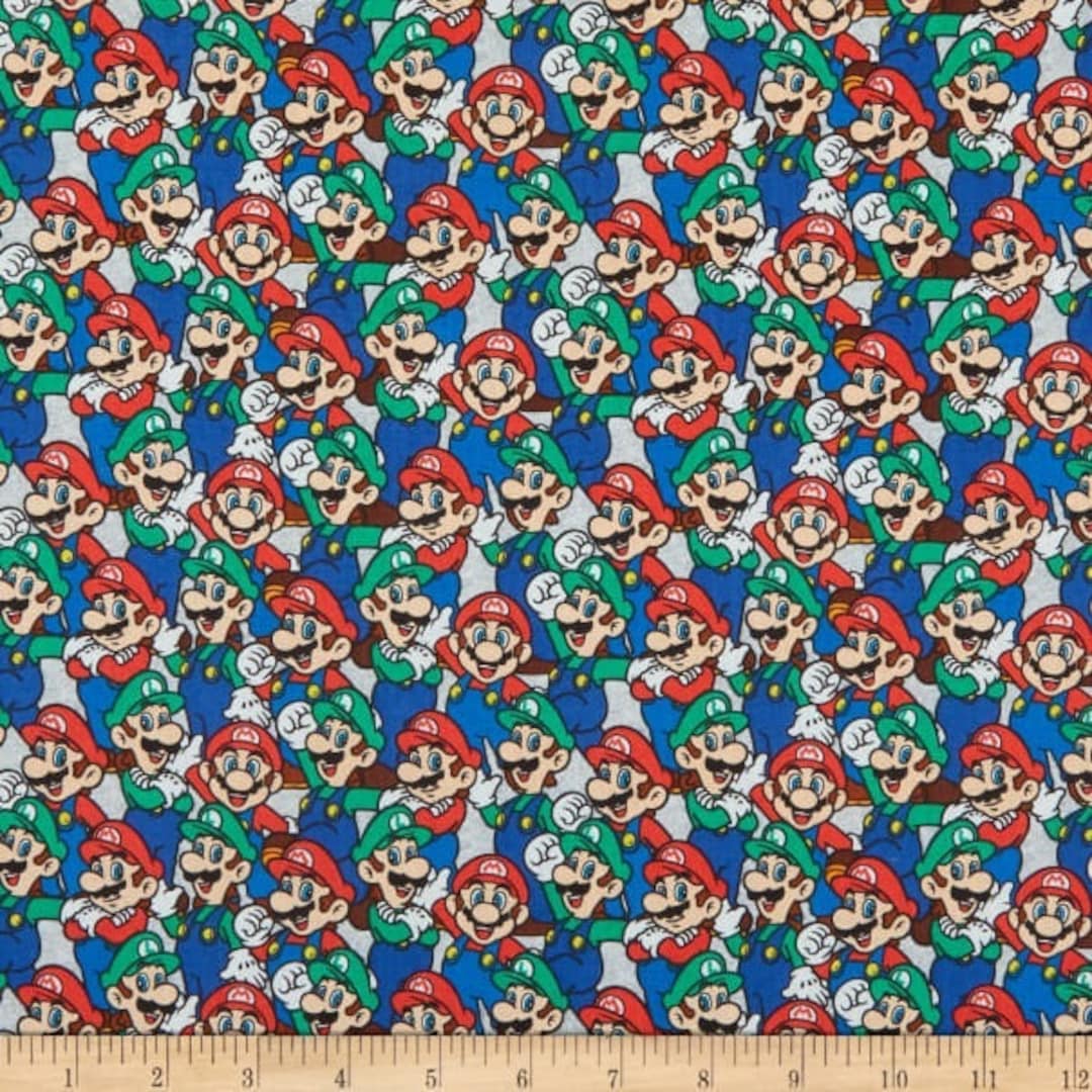 Nintendo Super Mario Luigi Packed Cotton Quilting Fabric 1/2 YARD - Etsy