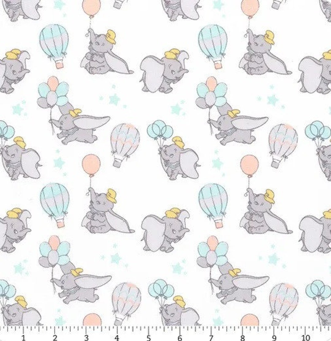 Disney Dumbo My Little Circus With Balloons White Cotton Quilting ...