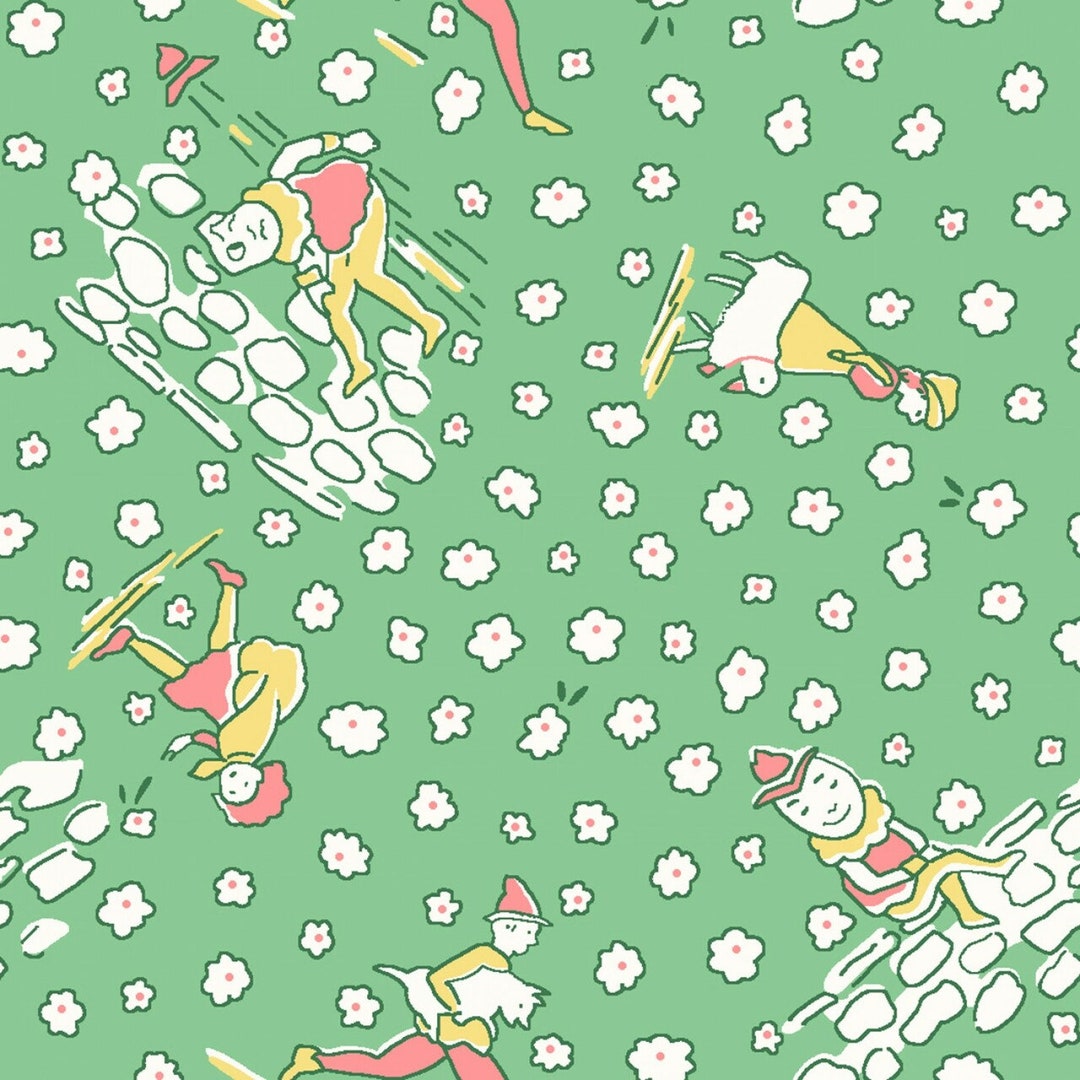 Story Time Humpty Dumpty Green Cotton Quilting Fabric 1/2 YARD - Etsy