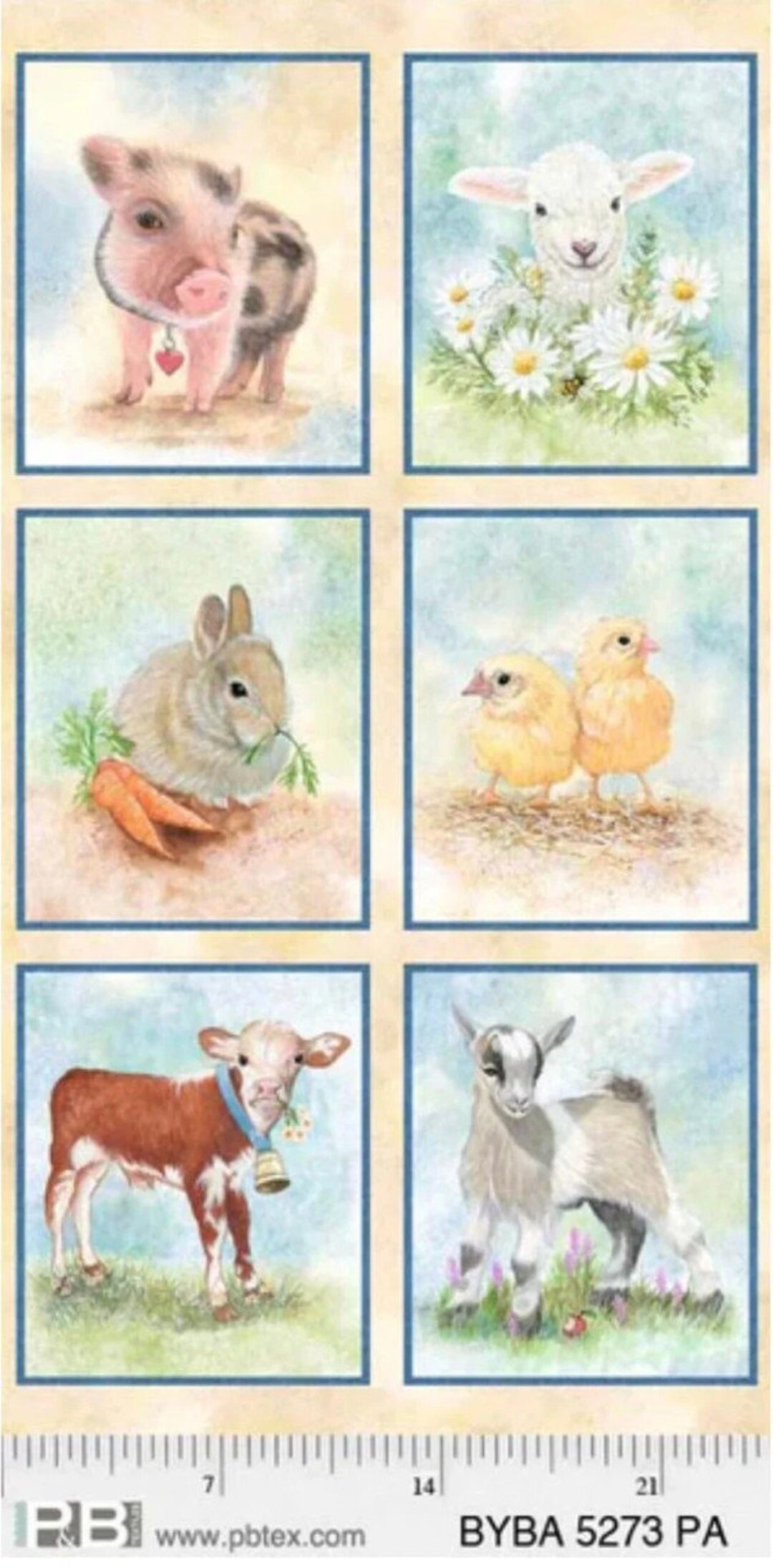 Barnyard Babies Farmyard Babies BYBA5273-PA Cotton Quilting Fabric ...