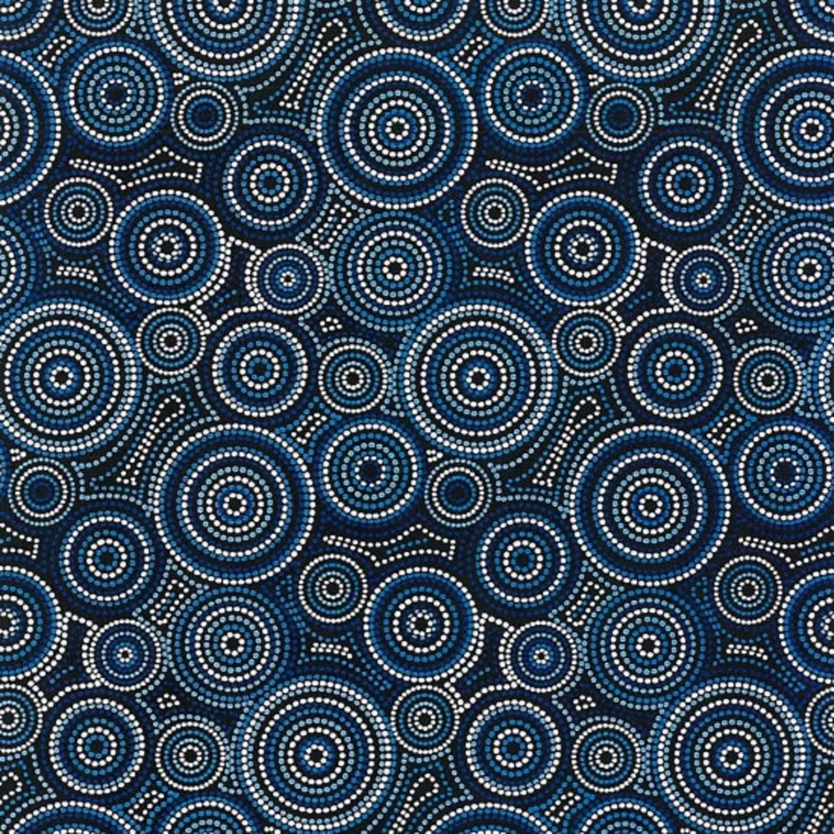 Australian Aboriginal Art Inspired Urite Circle Blue Cotton - Etsy ...