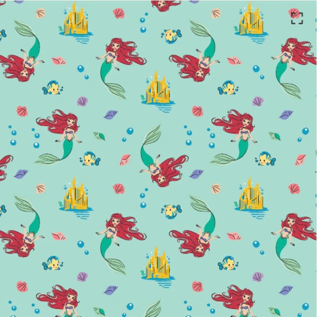 Disney Heart of a Princess Ariel Green 85102104-2 Cotton Quilting ...