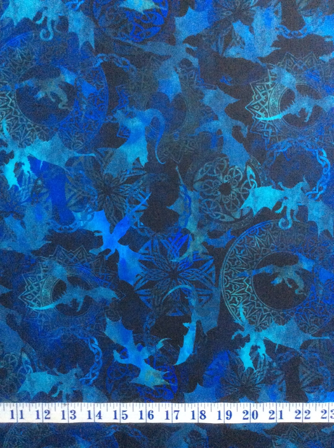 Dragons Blue Fury in the Beginnings Flying Dragons Cotton Quilting ...