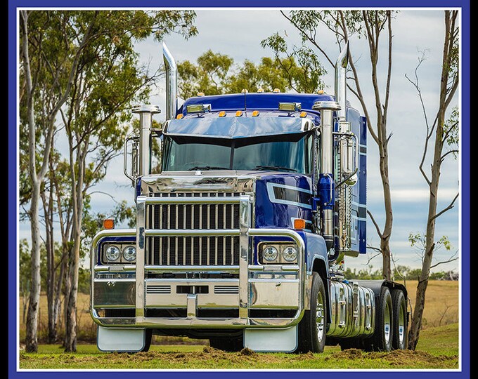Trucks Big Rigs Big Blue Rig Cotton Quilting Fabric Panel - Etsy