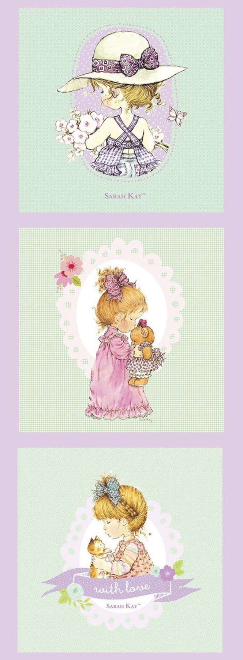 Sarah Kay With Love Characters Mint 3 Blocks DV5052 Cotton Quilting ...