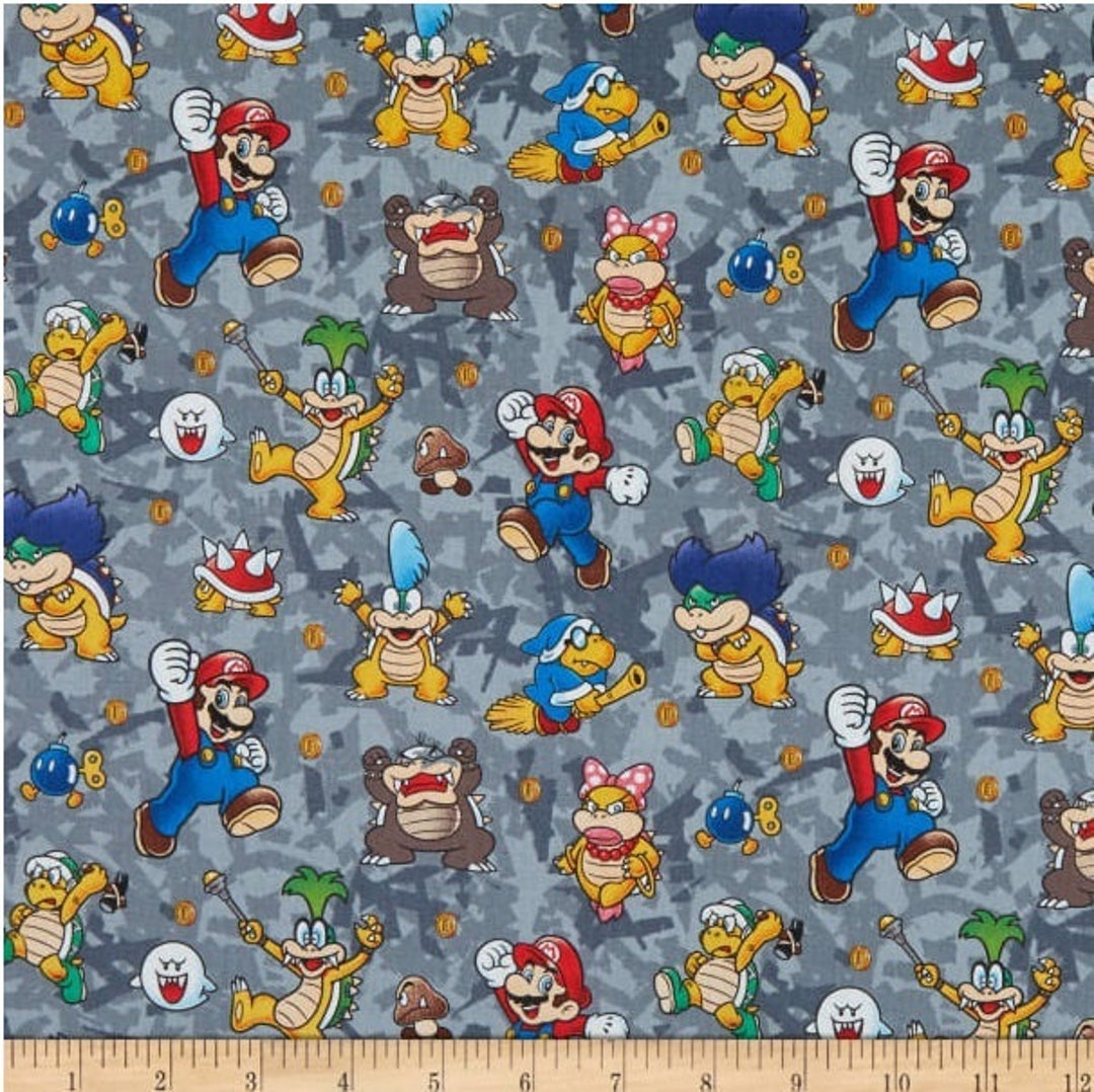 Nintendo Super Mario Multi Cotton Quilting Fabric 1/2 YARD - Etsy