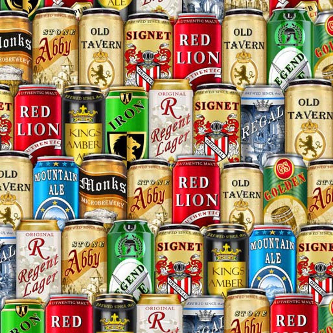 Ale House Beer Cans Stacked Multi Cotton Quilting Fabric 1/2 YARD - Etsy