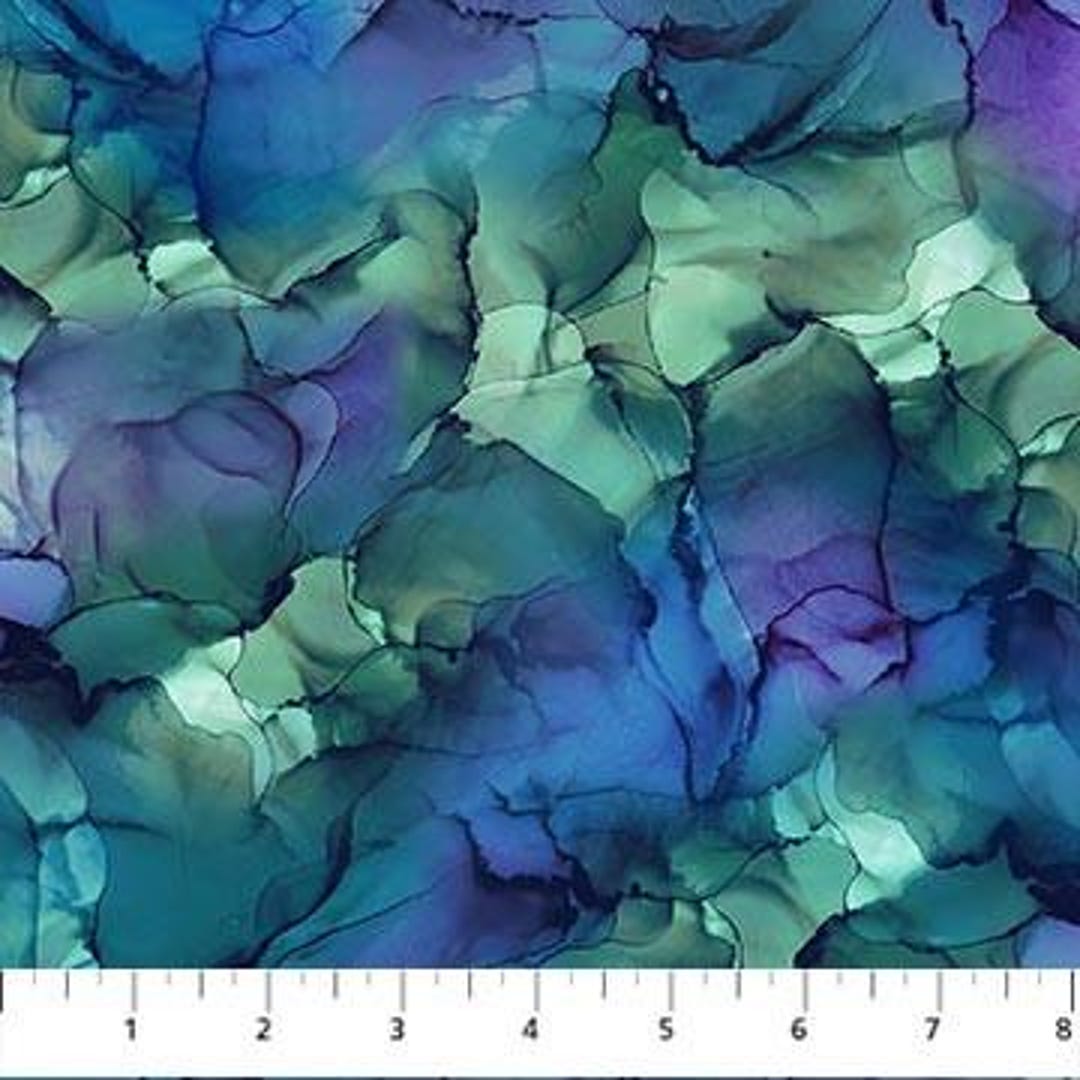 Whale Song Water Texture Teal Multi DP24987-62 Cotton Quilting Fabric 1 ...