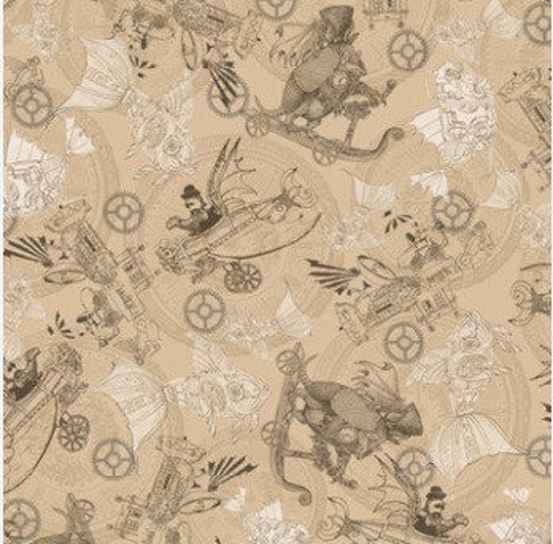 Fantasy & Fiction Steampunk Fantasy Transport Toile Tan 27552-A Cotton ...
