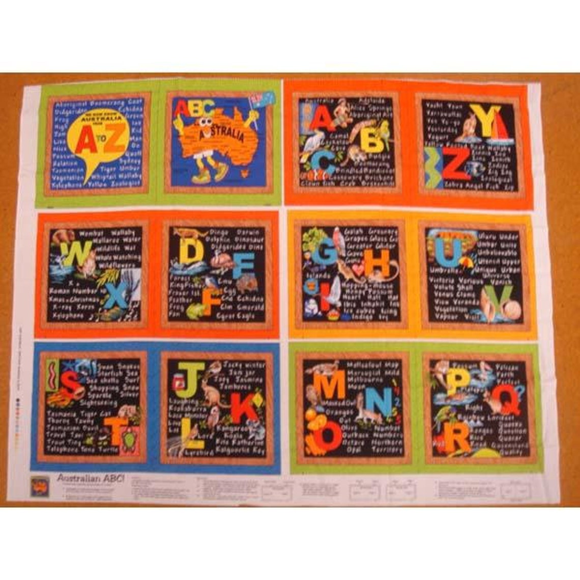 ABC Australian Animal Childrens Book Cotton Quilting Fabric Panel - Etsy