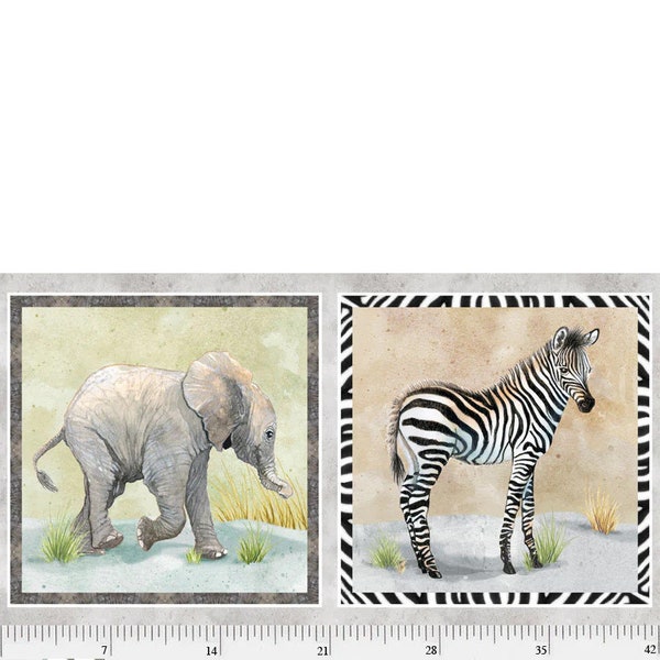 Jungle Animals Baby Panel Fabric - Etsy